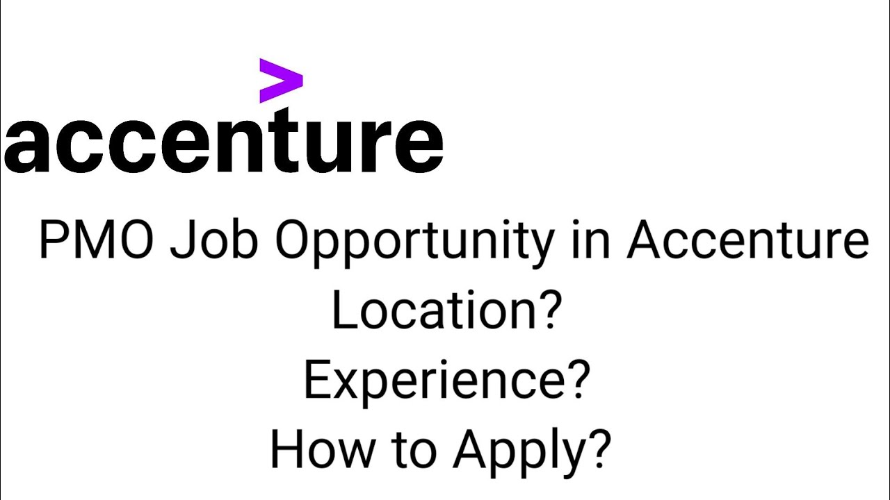 Accenture -PMO Opportunity Direct Application Link - YouTube