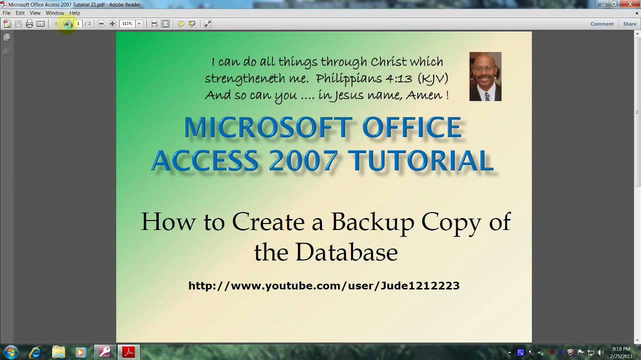Access 2007 Tutorial How to Create a Backup Copy of the Database - YouTube