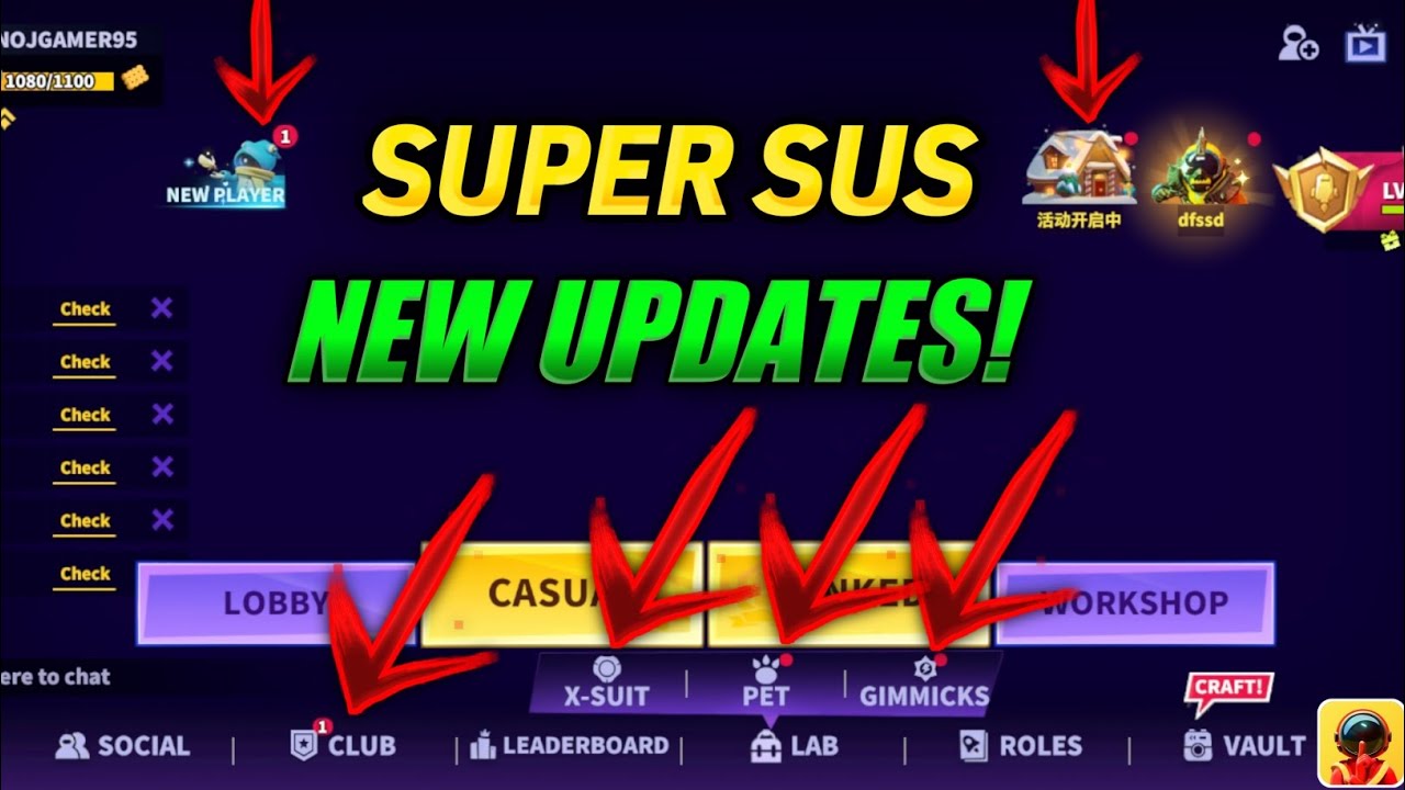 super sus new updates! New PET | New X-SUIT | New CLUB OPTION super sus ...