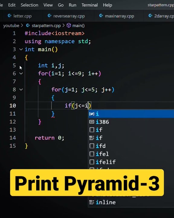 Advance pyramid Star pattern in C++ #programming #shorts #coding # ...