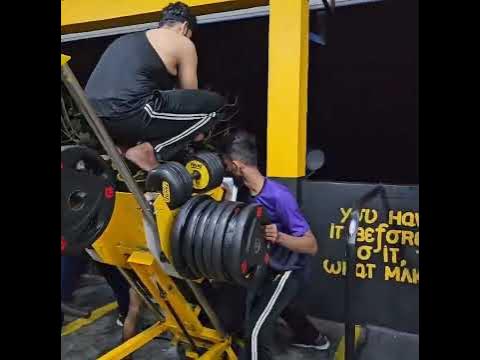 Leg Press 420KG, Weight Description 20KG X 2, 15KG X 15, Dumbells 70KG , Human Weight 85KG - YouTube