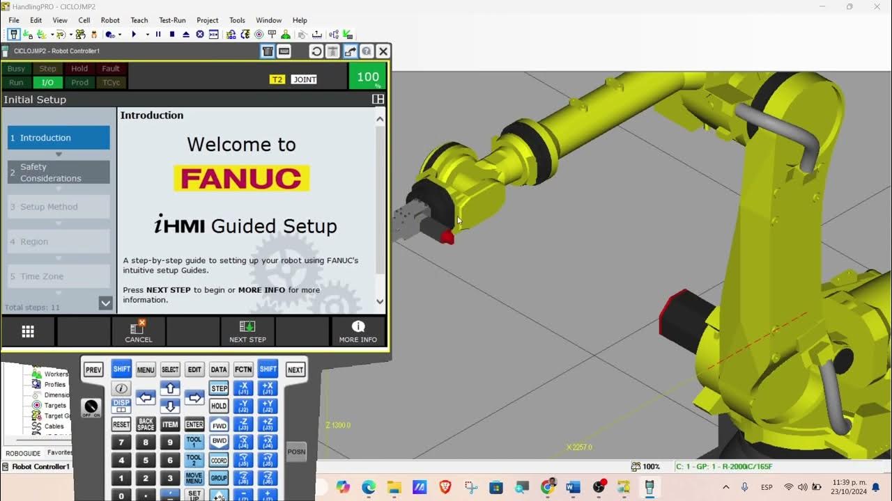 VIDEO TUTORIAL DE SIMULACION DE ROBOT FANUC CON CICLO INCONDICIONAL ...