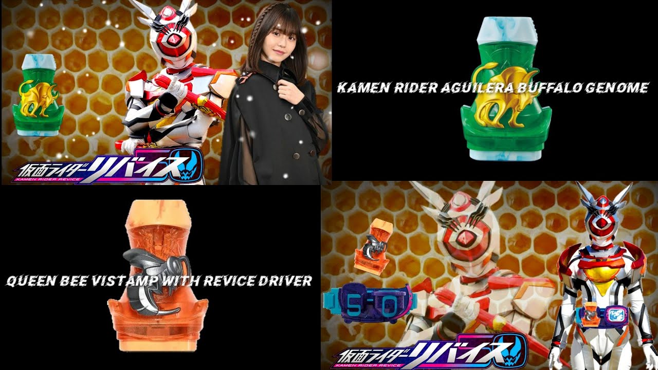 Kamen Rider Aguilera Buffalo Genome and Queen Bee Vistamp with Revice ...