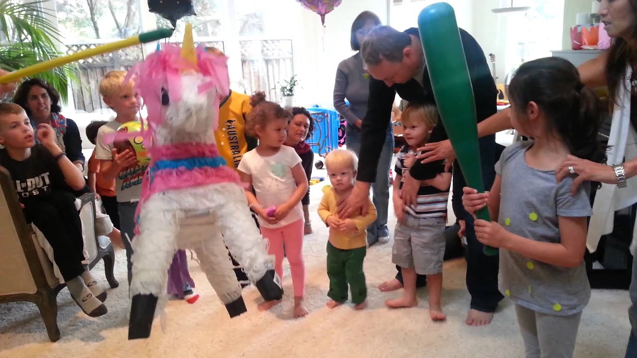 Peanut's First Pinata (...decapitated by Abe) - YouTube