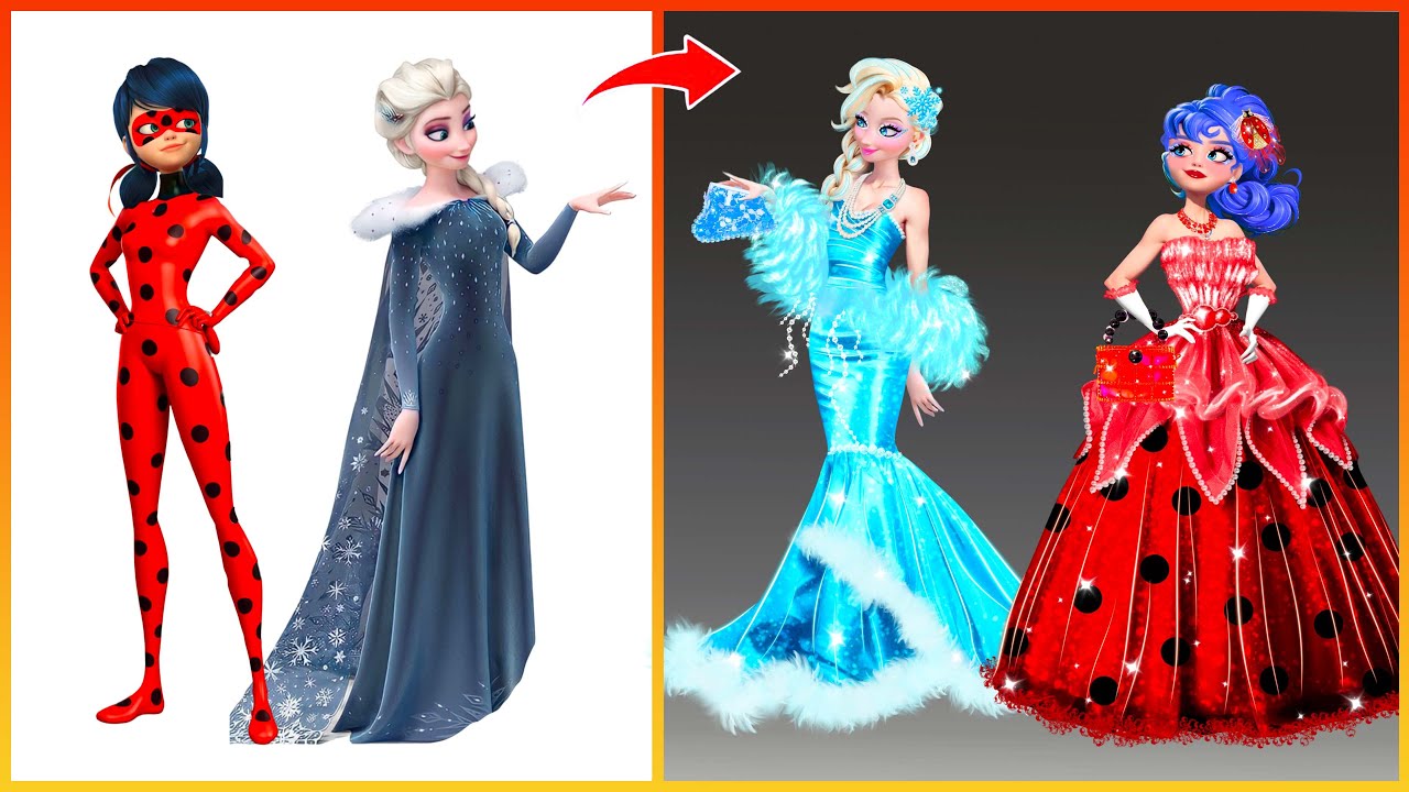 Elsa, Wednesday & Ladybug's EPIC Fashion Party - YouTube