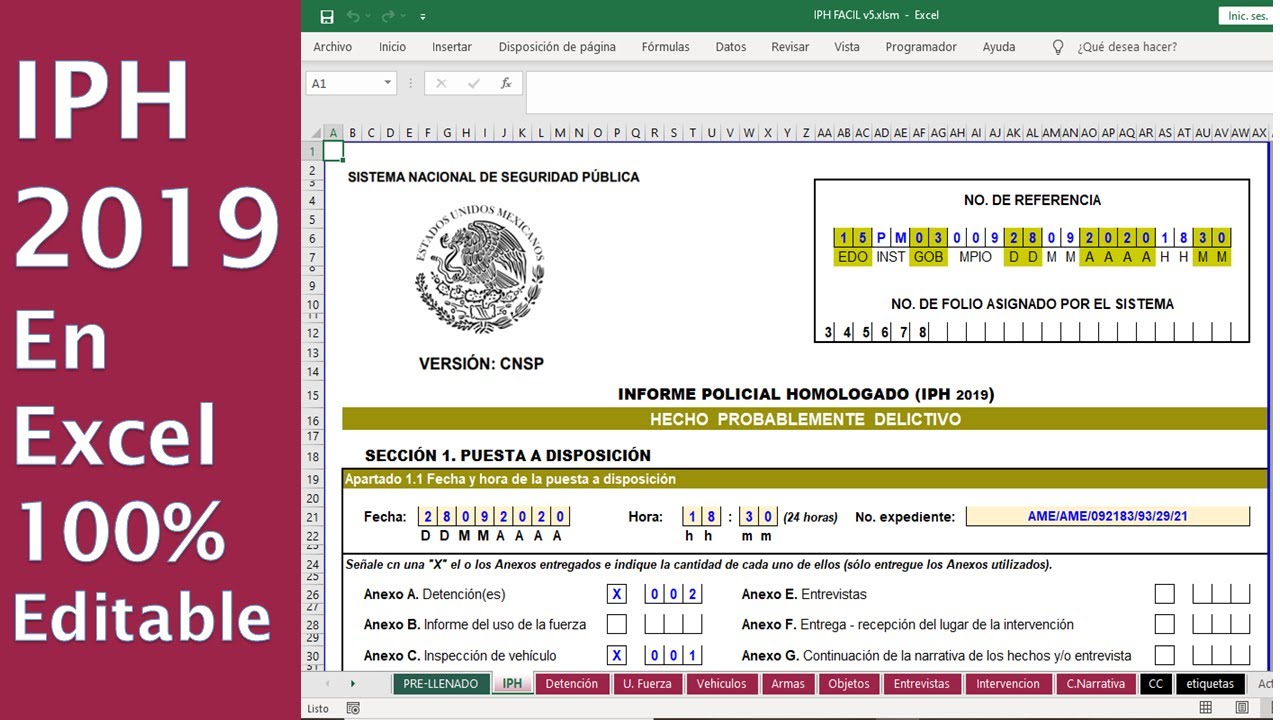 Informe Policial Homologado 2019, 100% editable, IPH Fácil versión 5 - YouTube