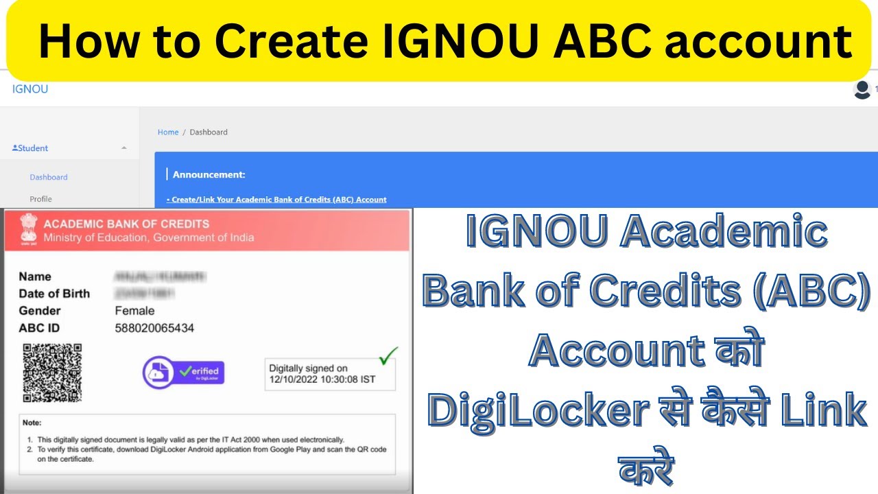 IGNOU ABC Account | How to Create IGNOU ABC account - IGNOU ABC account ...