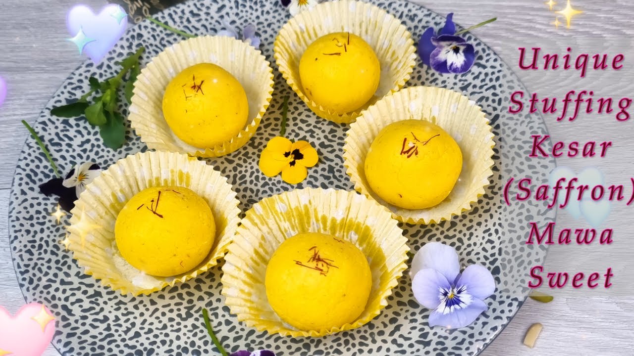 Melt In Mouth Kesar Mawa Sweet With Unique Stuffing - Saffron Milk ...