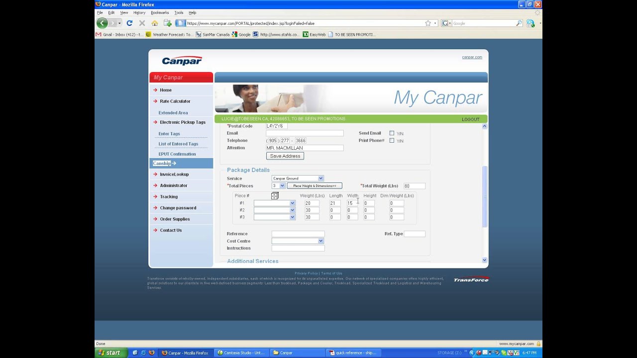 Preparing Shipping Labels With CANPAR _241 - YouTube