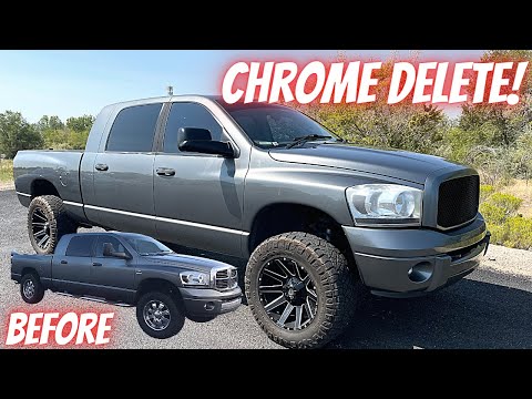 Chrome DELETE On UNICORN 2006 Dodge Ram MEGA CAB 5.9 CUMMINS G56 | How To DECHROME Your Truck!