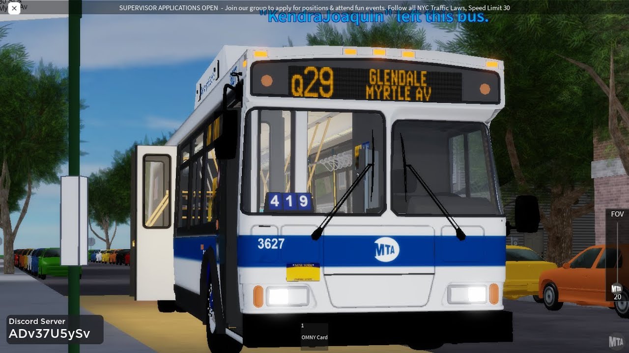 MTA OG #3627 on the Q29 to Myrtle av roblox full route - YouTube