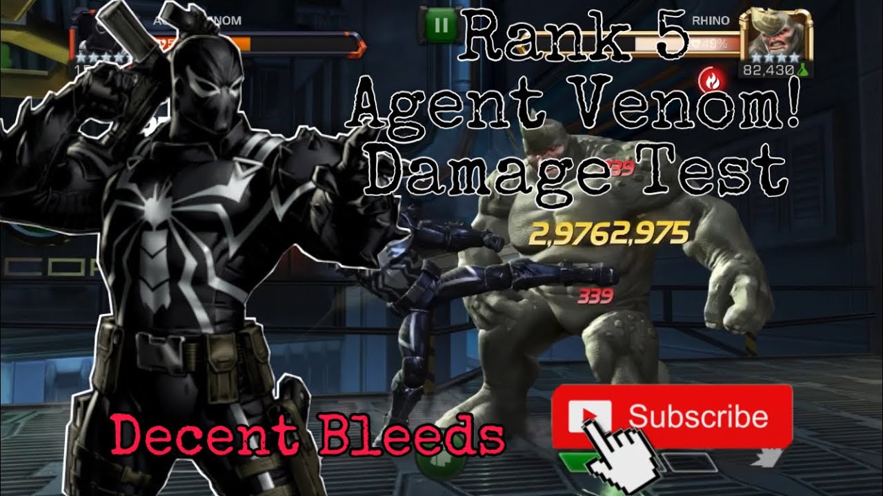 Rank 5 Agent Venom Damage Test vs RoL opponents! - damage against Rhino ...