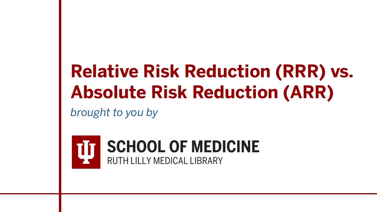 Relative Risk Reduction (RRR) vs. Absolute Risk Reduction (ARR) - YouTube