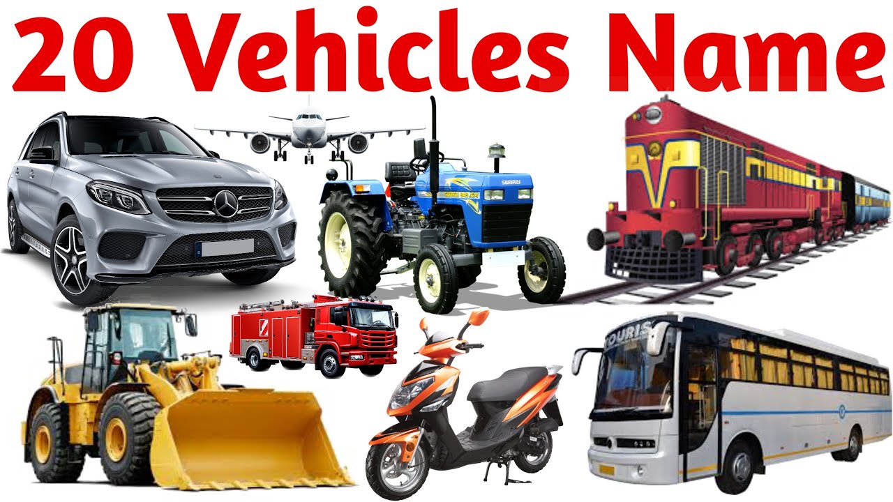 20 Vehicle Names with Pictures | Fun Transportation Learning Video for ...
