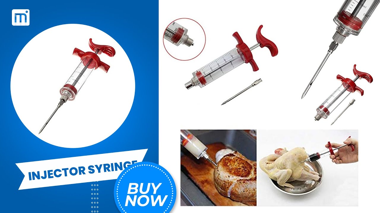 Flavour Injector Syringe Seasoning Sauce Gadget Needle Turkey Bbq Meat ...