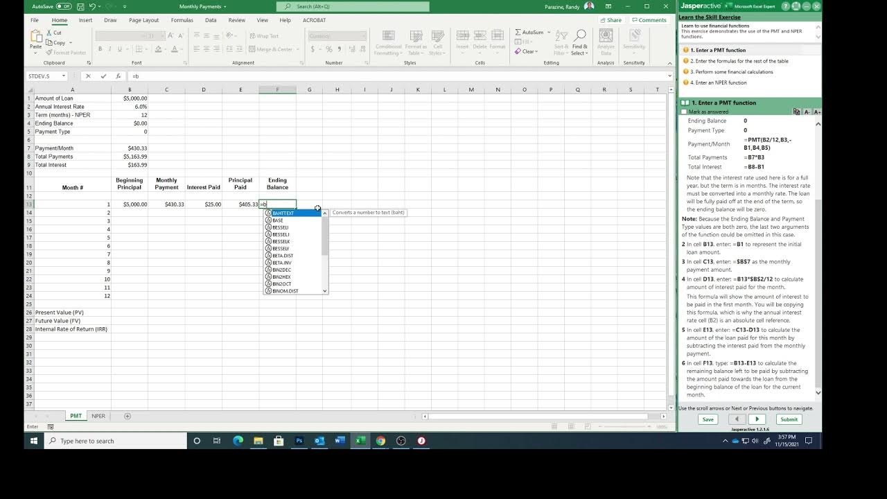 Excel Expert Lesson 5 3 Using Financial Functions - YouTube