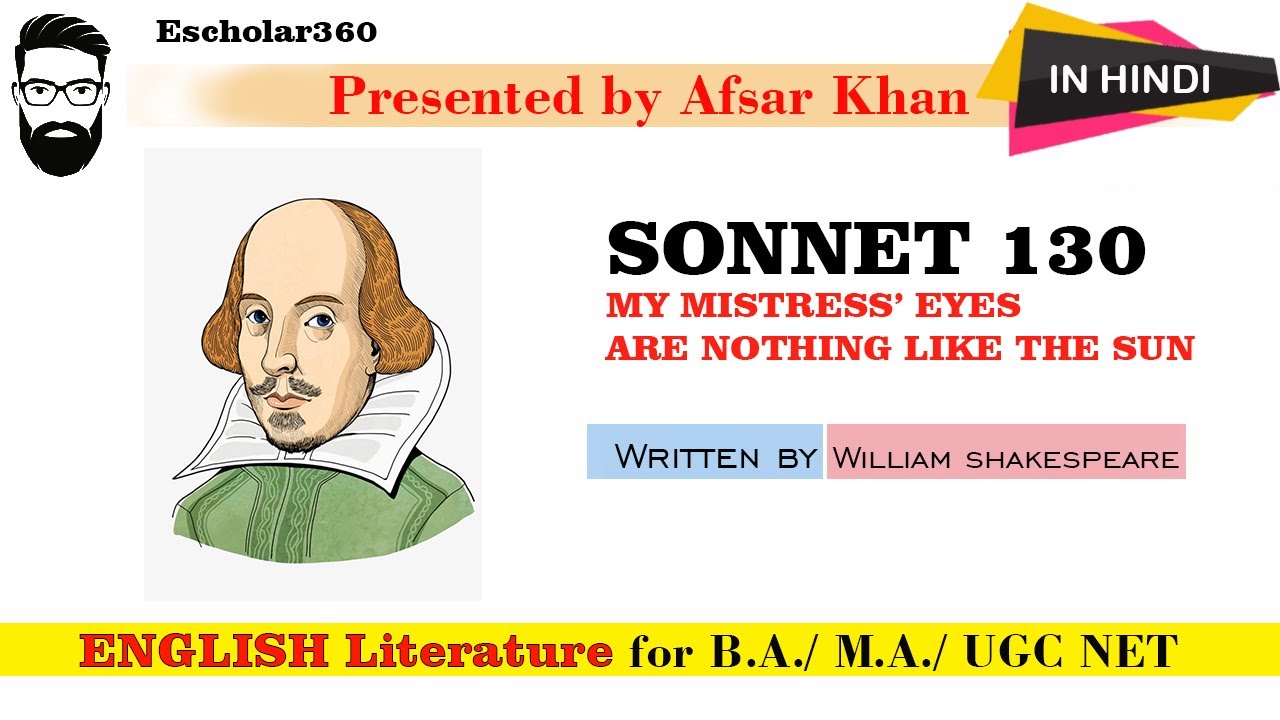 Sonnet 130 | My mistress' eyes are nothing like the sun in Hindi ...