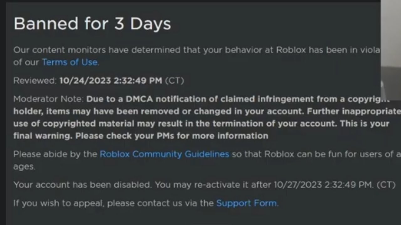 I got banned on Roblox for 3 days... - YouTube