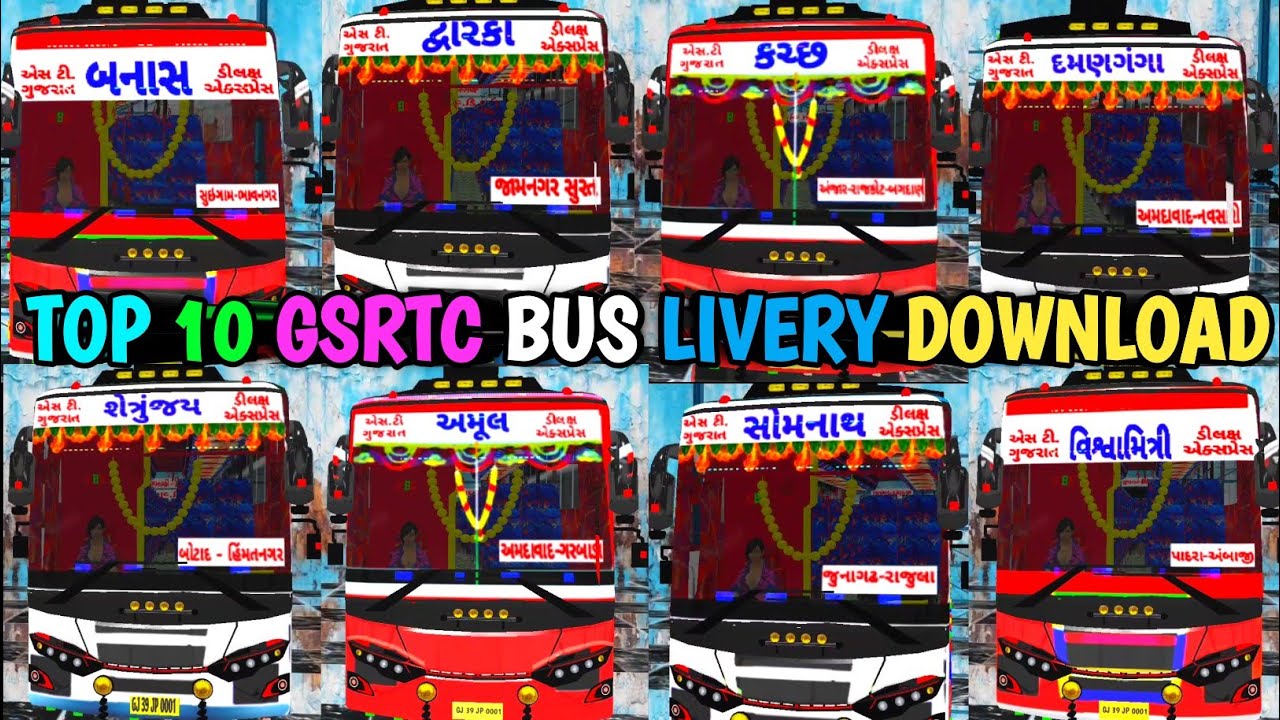 New top 10 gsrtc bus livery download | bus simulator Indonesia livery ...