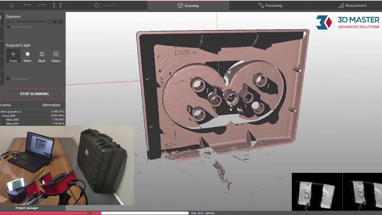 Skanowanie 3D gniazdka - RangeVision Spectrum - YouTube