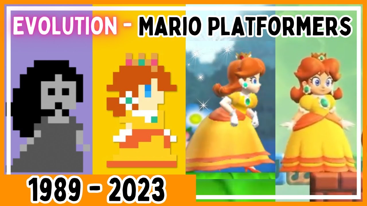 Evolution of Daisy in Mario Platformer Games (1989 - 2023) - YouTube