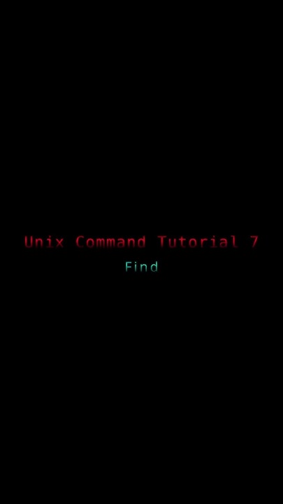 Unix Command tutorial 7: Find #unix #unixacademy #linux #shorts # ...
