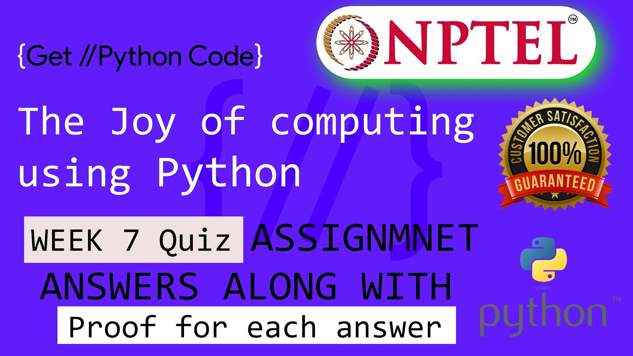 Nptel The Joy Of Computing Using Python Week 7 Quiz Assignment Answers