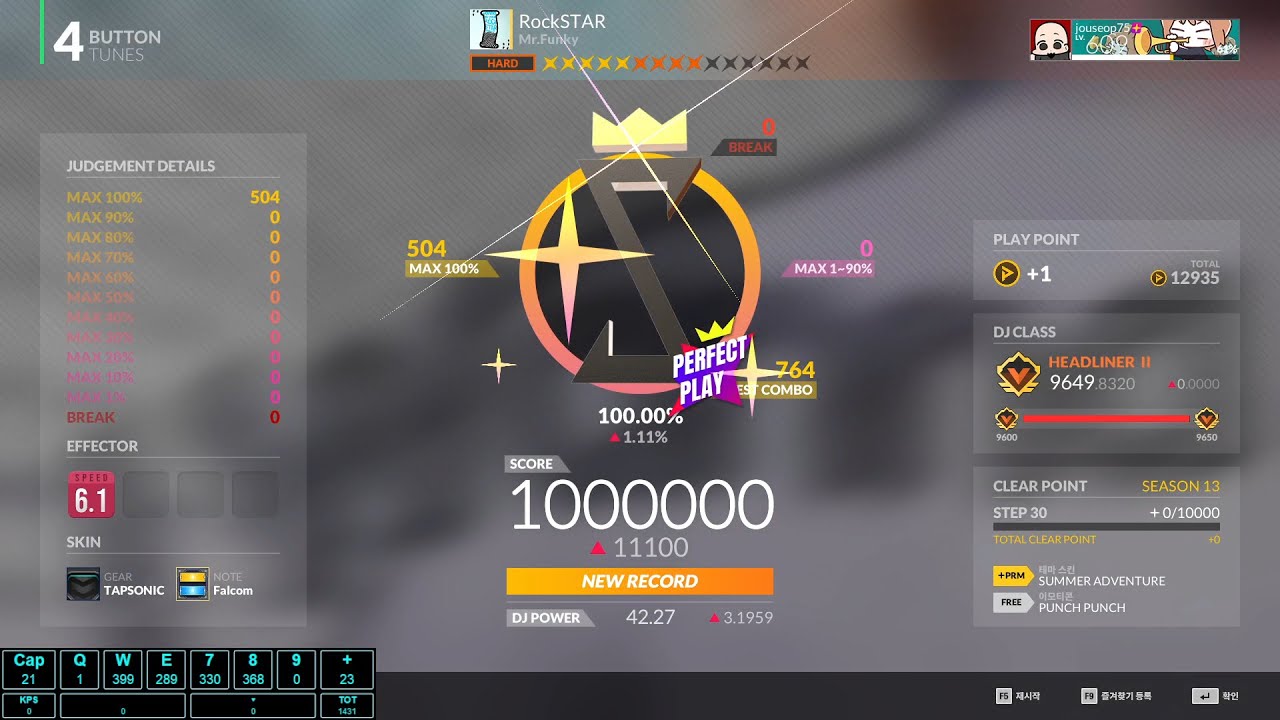 DJMAX | RockSTAR 4B HD 9 PERFECT PLAY - YouTube