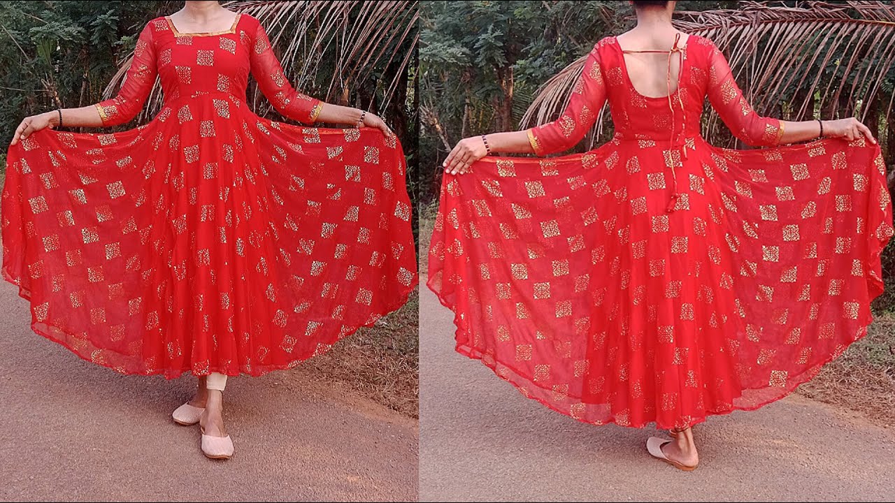 Easy Anarkali Kurti Cutting And Stiching | How to make Anarkali Kurti ...