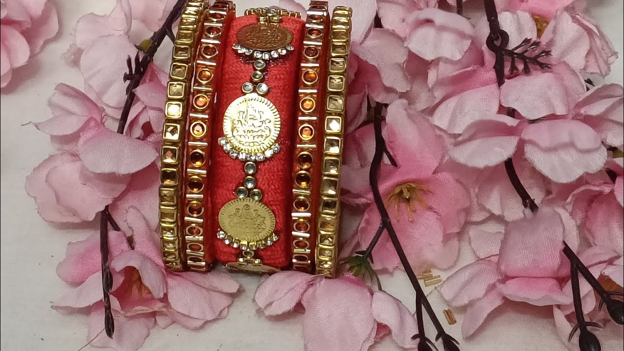 Lakshmi coins silk thread Bangles mask making - YouTube
