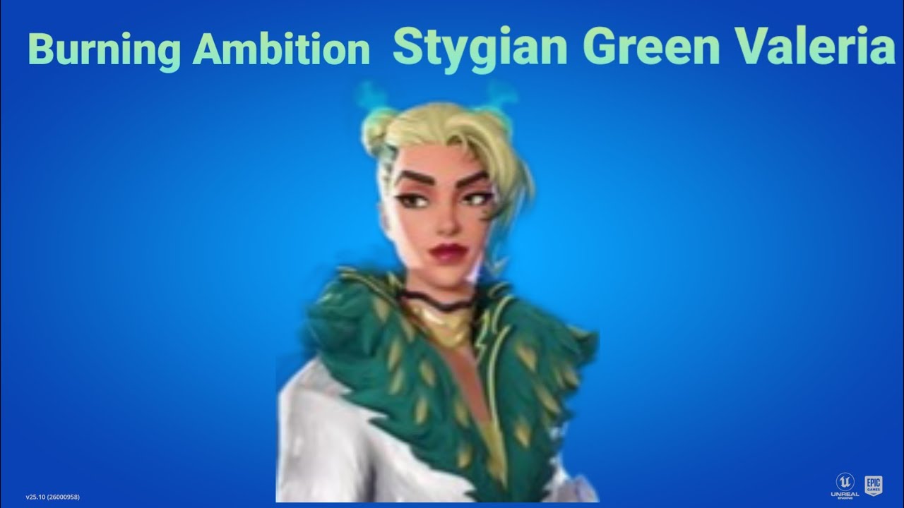 Stygian Green Burning Ambition Valeria Skin Combo | Fortnite - YouTube