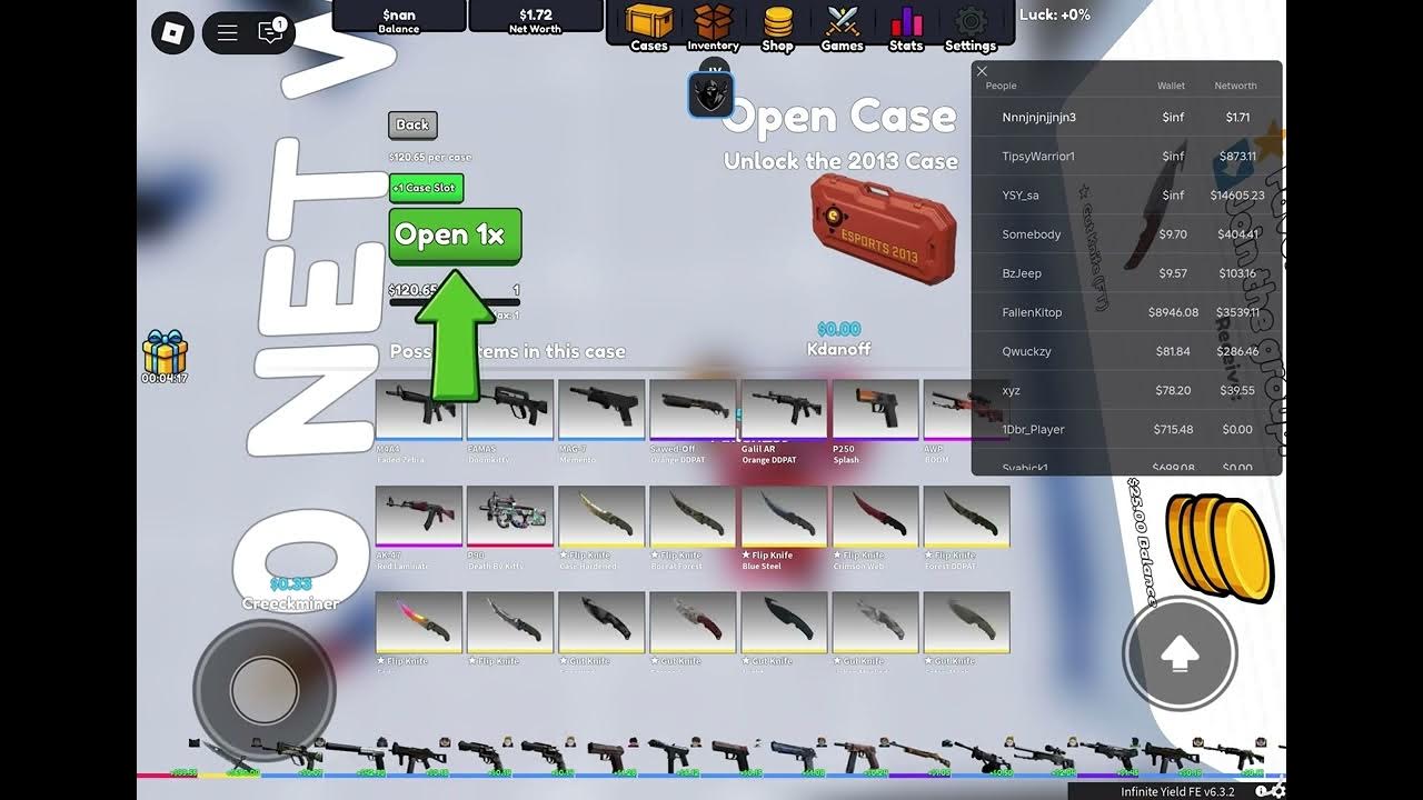 Roblox FE Script Showcase | Case Rolling RNG | INF money - YouTube