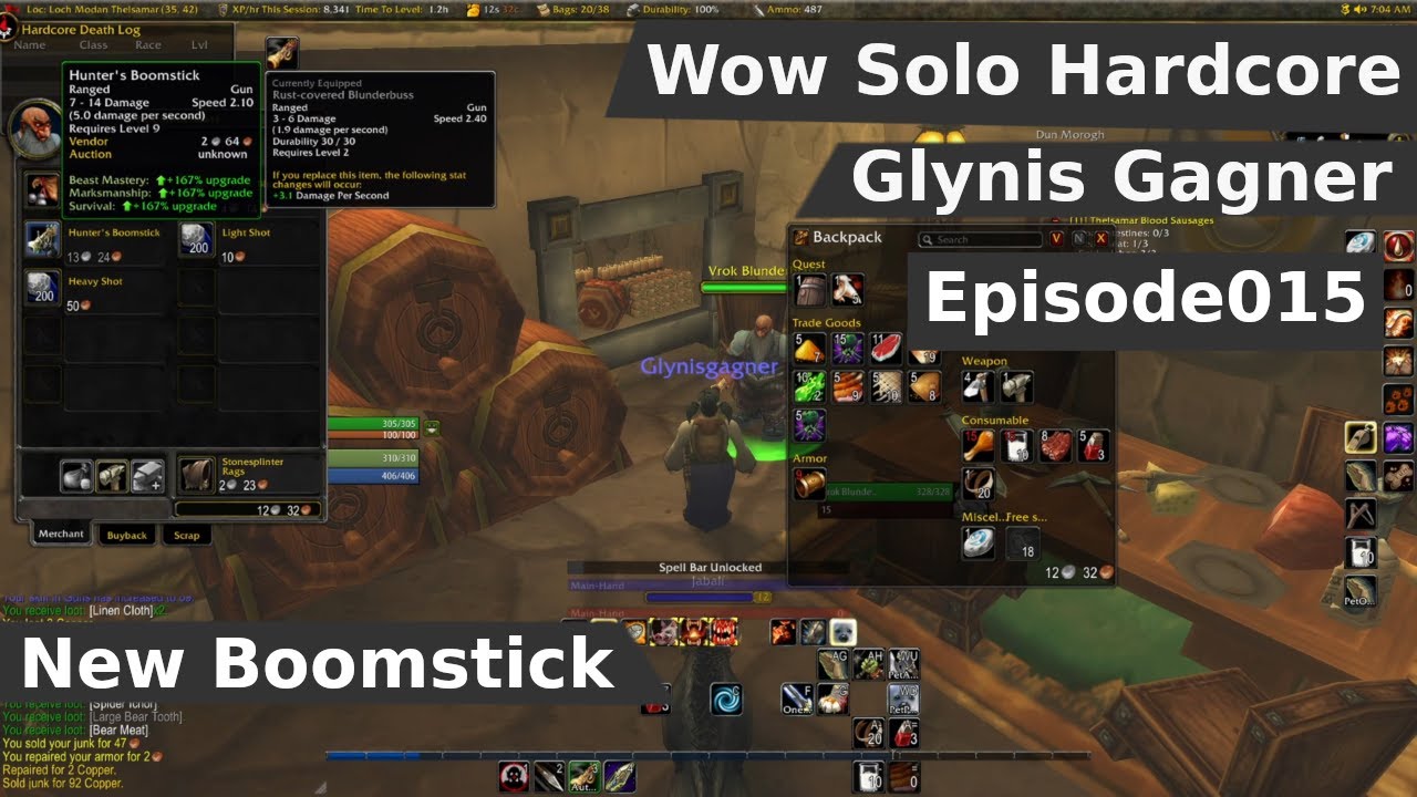 WoW Solo Hardcore - GlynisGagner Episode 015, New Boomstick. - YouTube