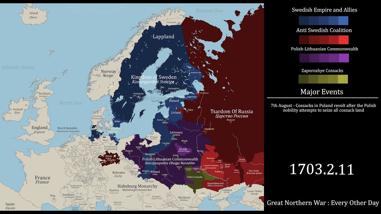 Great Northern War (1700 - 1732) : Every other day - YouTube