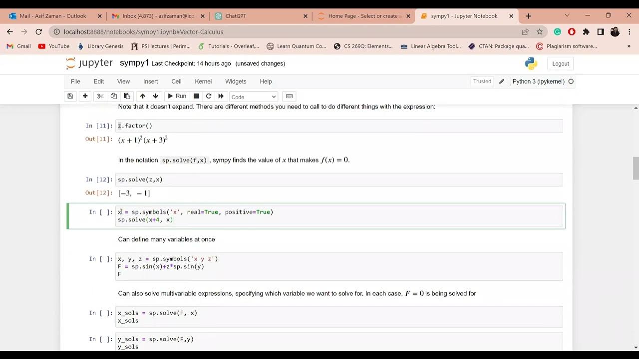 Sympy Basics: Calculus, Matrices, Differential Equations and Fourier ...
