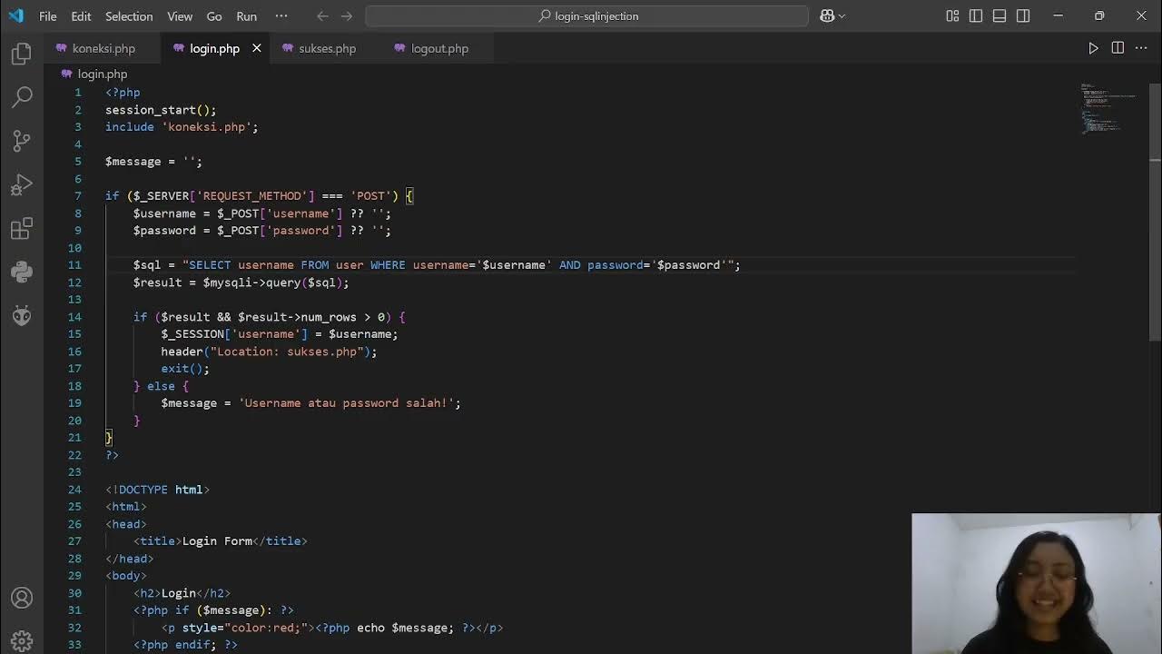 Implementasi Keamanan Basis Data - SQL Injection - YouTube