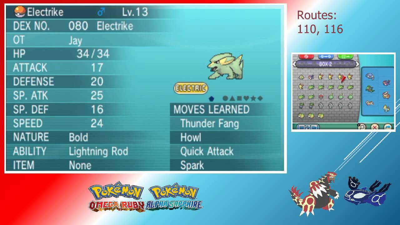 Pokemon [ORAS] DexNav: Pokemon's hidden moves: Routes 110, 112 - YouTube