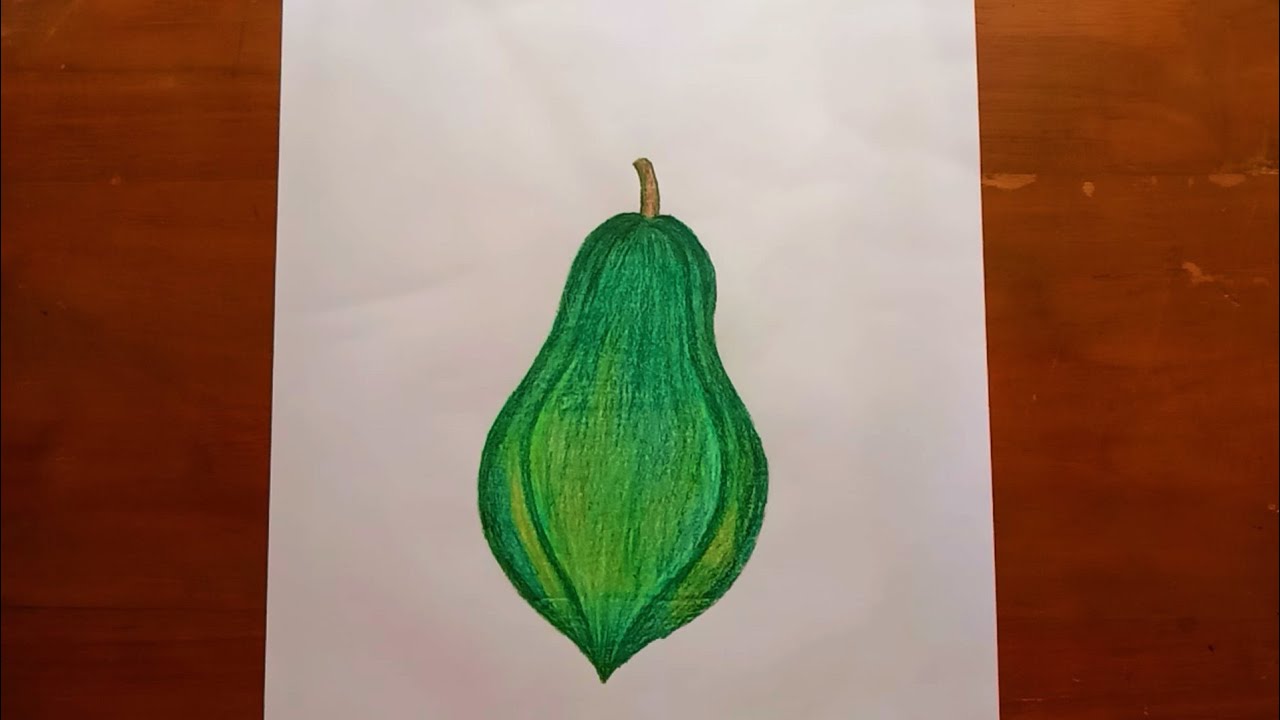 How to draw Papaya step by step (very easy) || Art video || Papaya ...