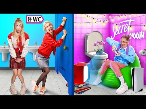 We Build Secret Room in a School Toilet