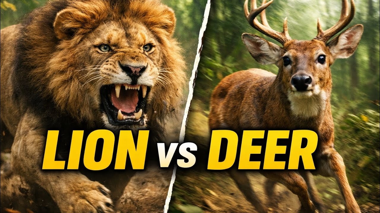 Lion vs Deer | Intense Jungle Chase | Wildlife Survival Story | 4K AI ...