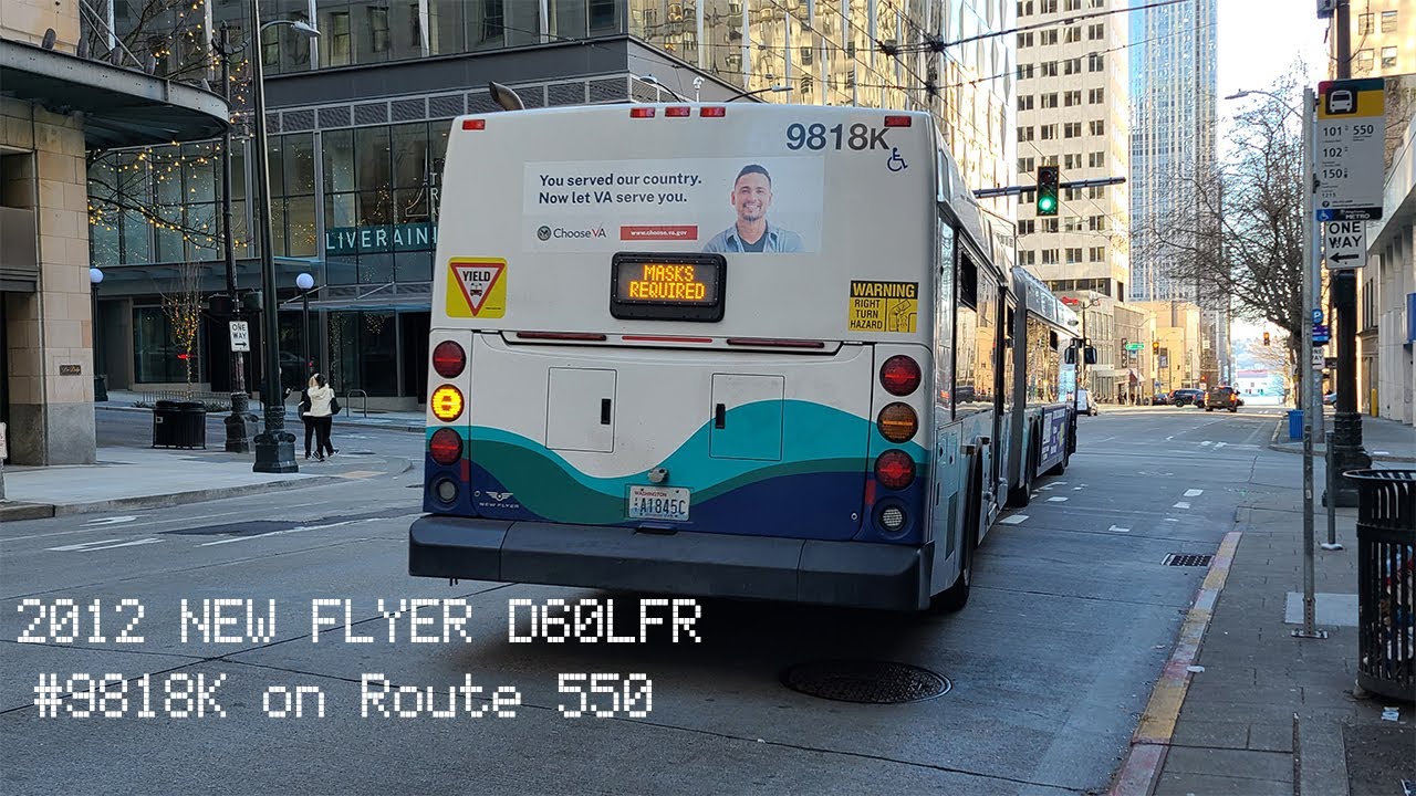 Sound Transit: 2012 New Flyer D60LFR 9818K on Route 550 at Union St and ...