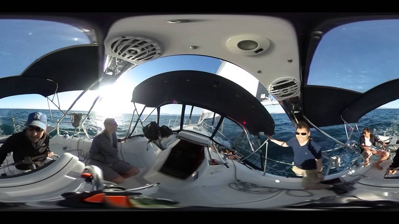 360 Video - Sailing on a beam reach - YouTube
