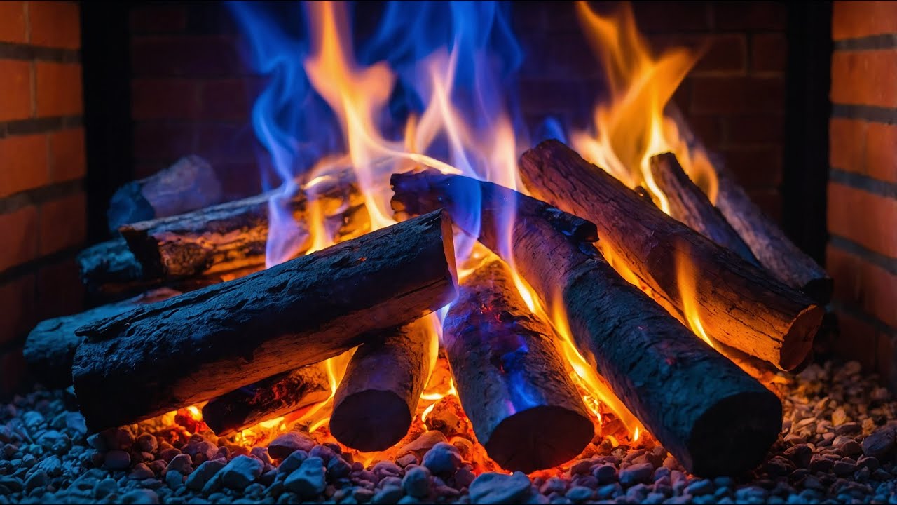 Soothe Your Mind & Eyes – Stunning Blue Firelight with Soft Crackling ...