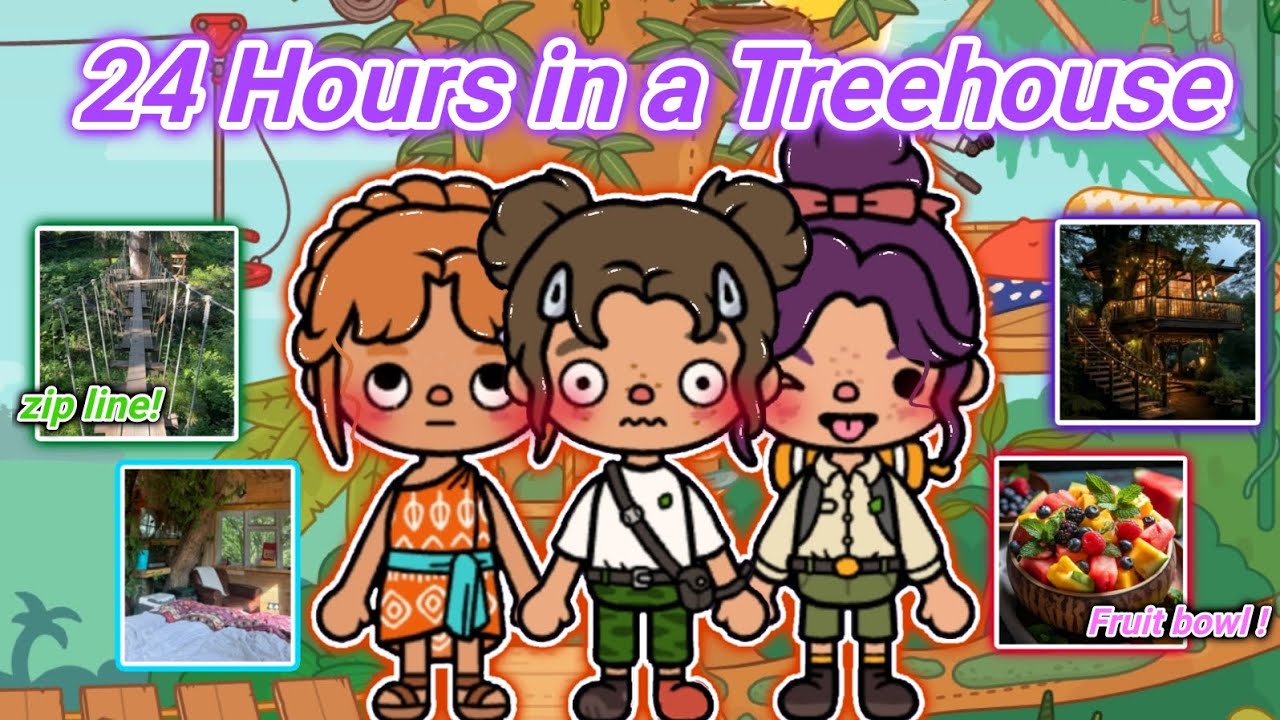 24 Hours in a Treehouse Challenge 🌳 | Toca Boca Roleplay in Toca Life ...