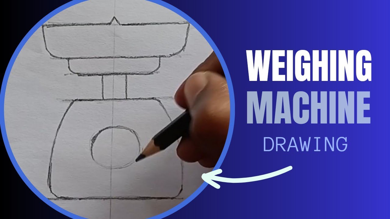 Weighing machine drawing | How to draw weighing machine | Colourful Box ...