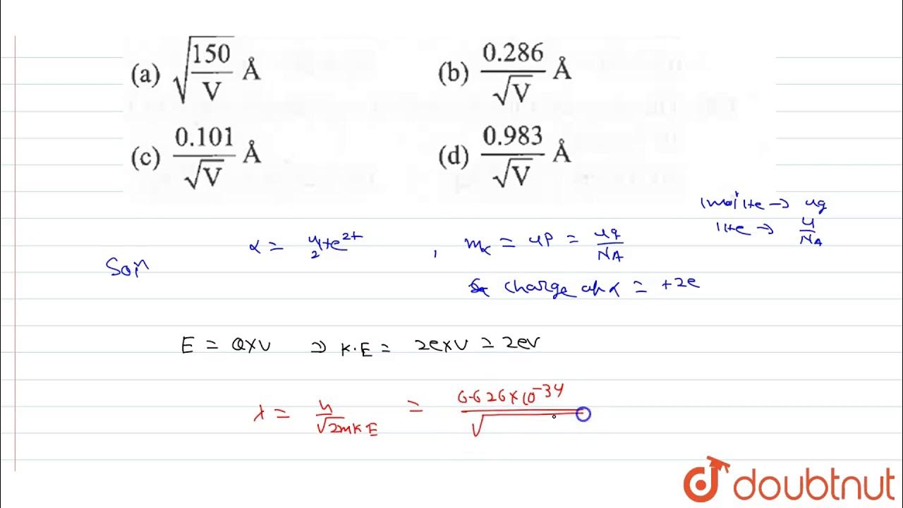 An `alpha-\"particle\"` is accelerated through a potential difference of `V` volts from rest ...