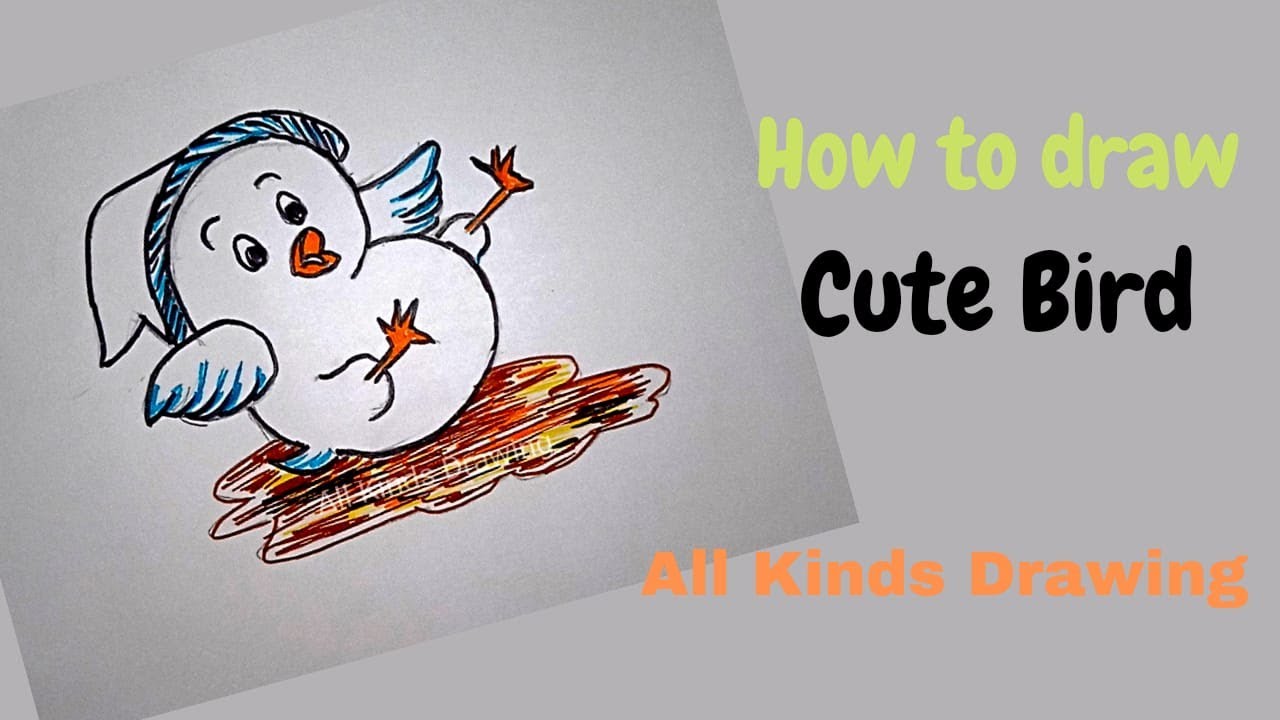 How to draw Cute bird fall | Funny Bird drawing | Sweet bird | Bird ...