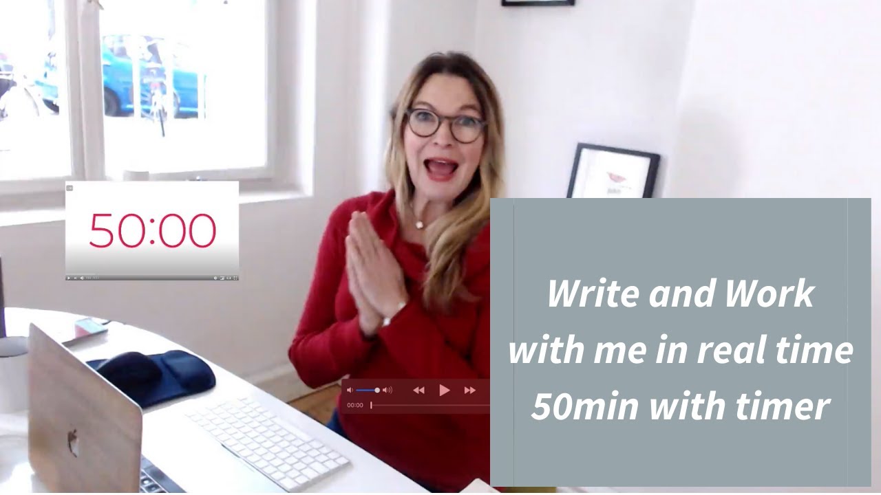 Real Time 1h work with me (no music): 50min Pomodoro with Timer (Typing ...