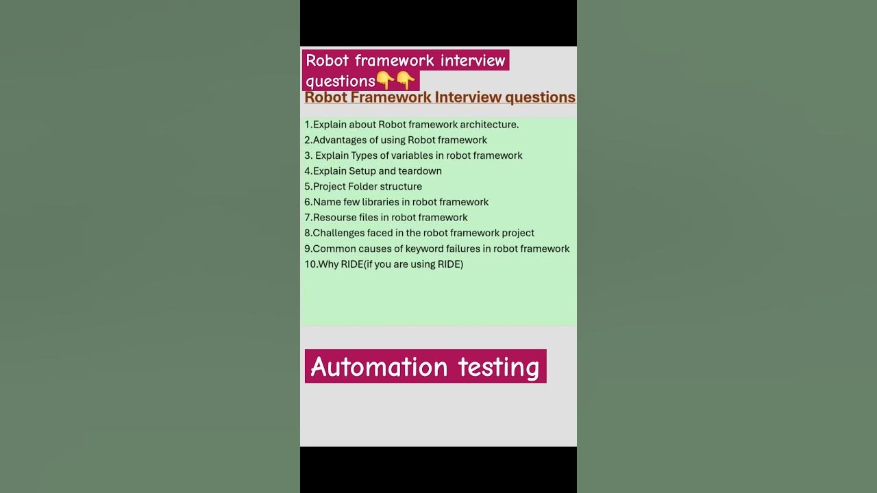 Python Robot Framework interview questions||How to prepare for ...