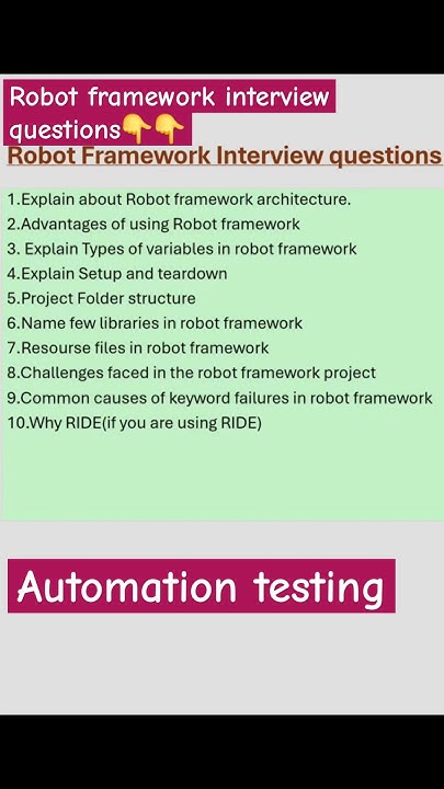 Python Robot Framework interview questions||How to prepare for ...